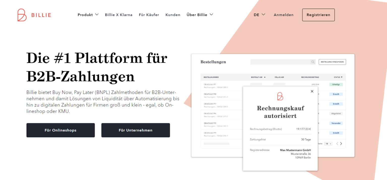 Berlin-based fintech startup Billie reached a $640 million valuation ...